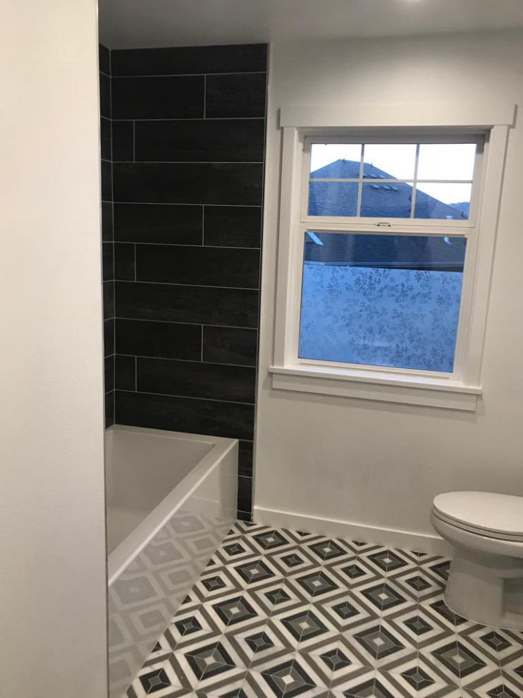 4 Weeks Transformation | Diamond Tile Pattern Bathroom - Modern ...