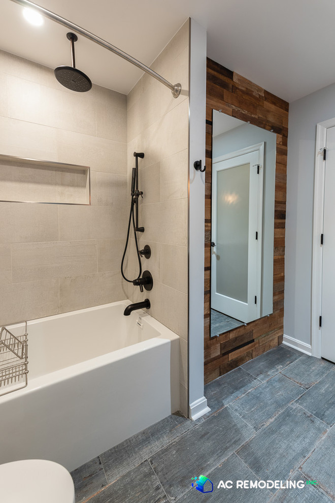 8"x23.6" Weathered wood Cendra Natural field floor tile. - Rustic ...