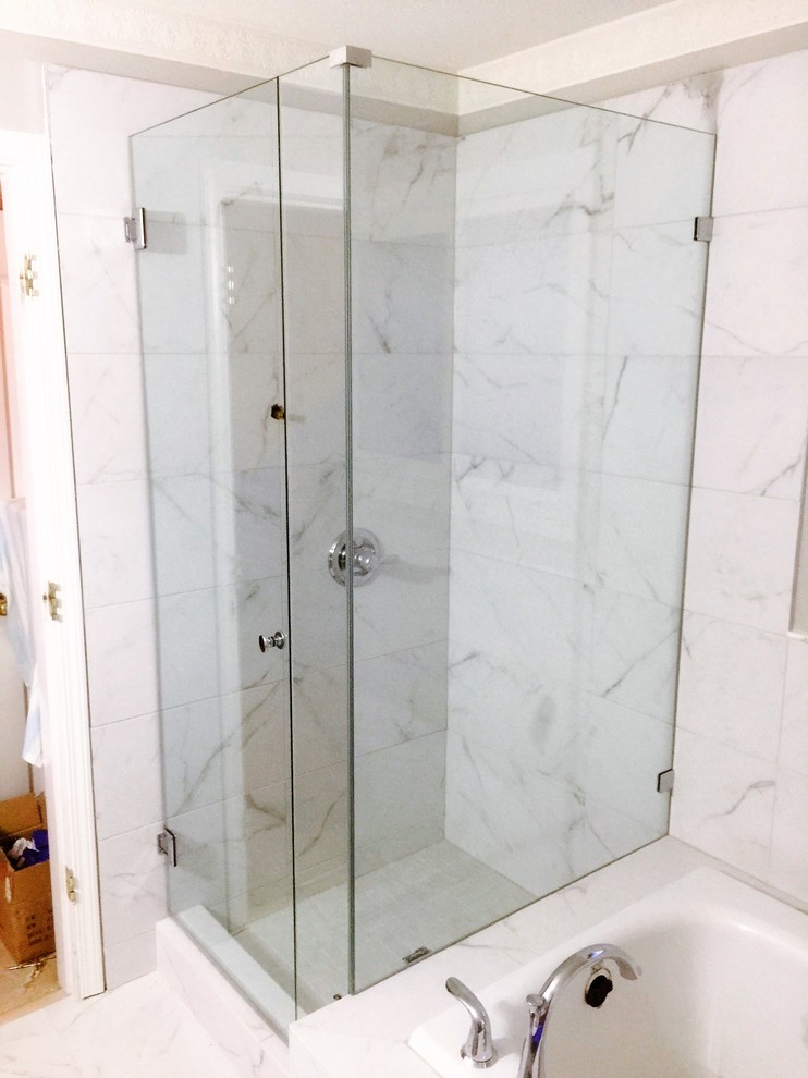 90 Degree Frameless Glass Shower Doors Modern Bathroom Vancouver