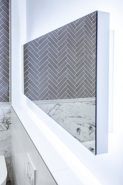 A Modern Marble Showroom with a Luxury Feel - Contemporary - Bathroom ...