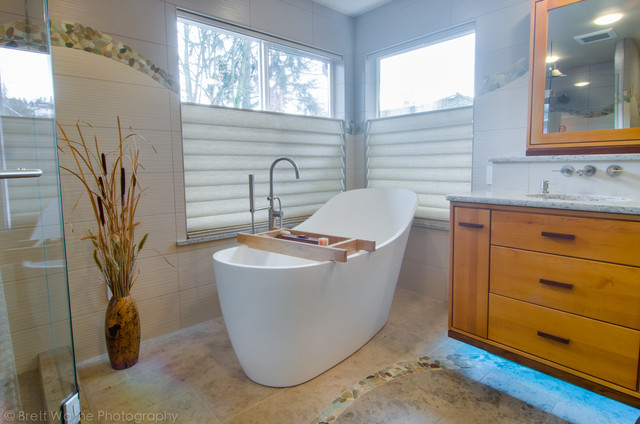 A warm inviting masterbath that is your own spa to relax in ...