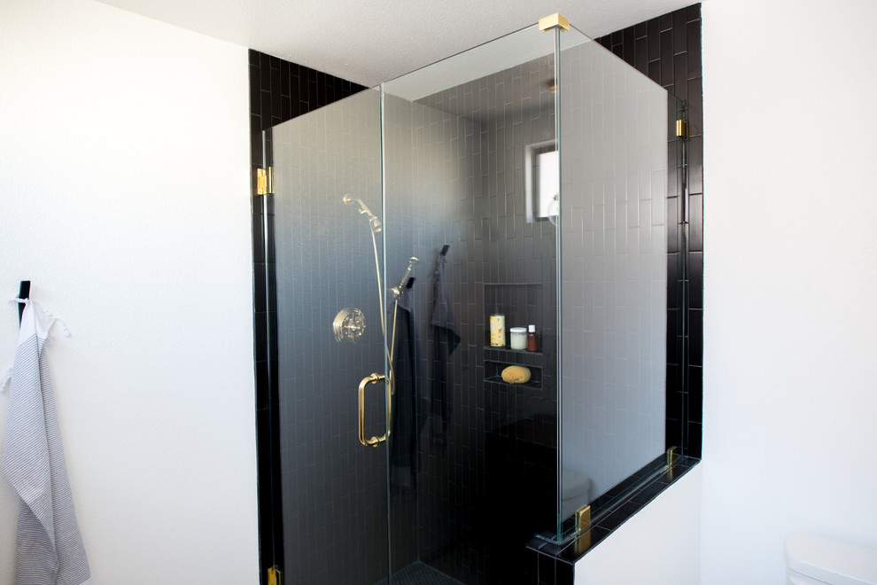 After - Tiled shower to ceiling, new fully frameless glass surround ...