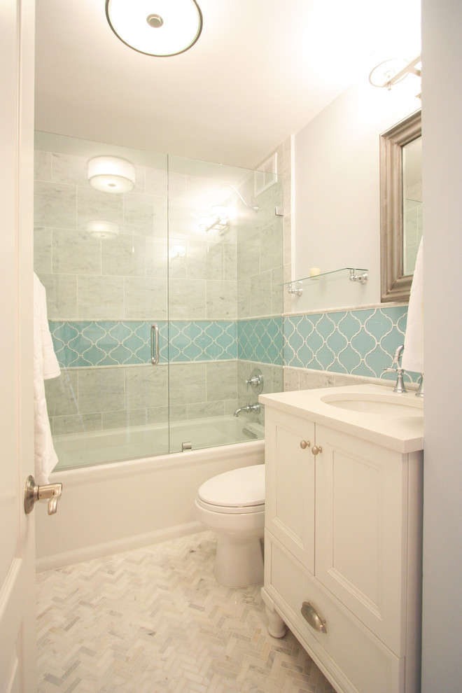 Arabesque Tile Bathroom Remodel - Contemporary - Bathroom - Chicago ...