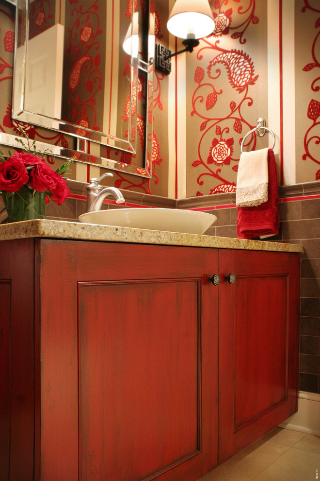 Asian-Inspired Powder Room - Traditional - Bathroom - Cleveland - by ...