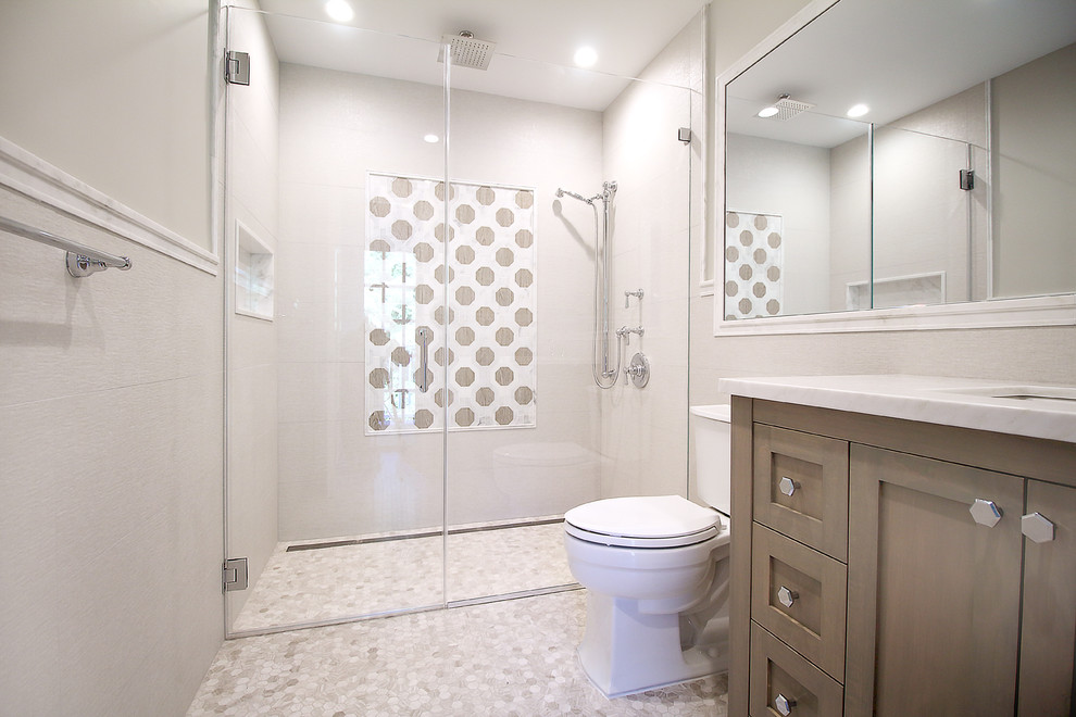 Bathroom in Greige - Transitional - Bathroom - New York - by Deborah ...
