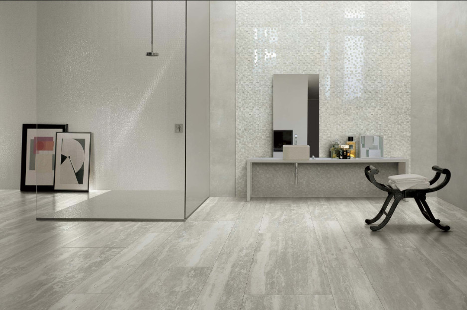 Bathroom Porcelain Floor Tile - Florim Travertino Beige Polished ...