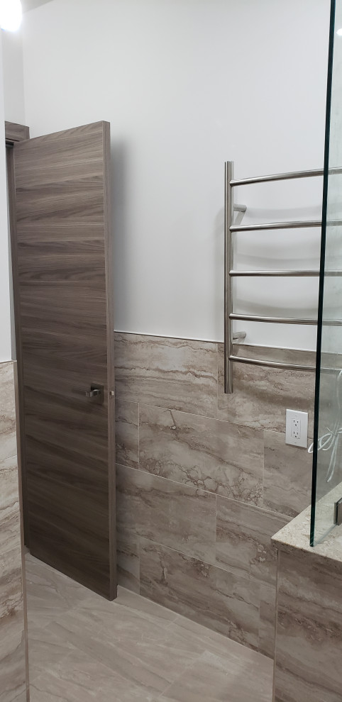 Bathroom reno as a part of the entire apartment renovation.Before/after ...