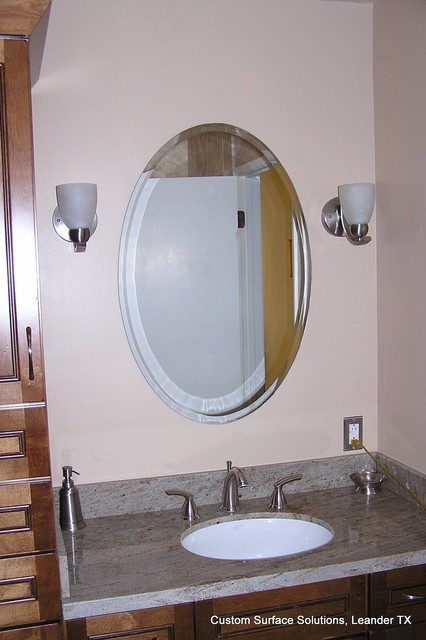 Bathroom - Travertine Tile Tub Surround with Accent Tile - Classique ...