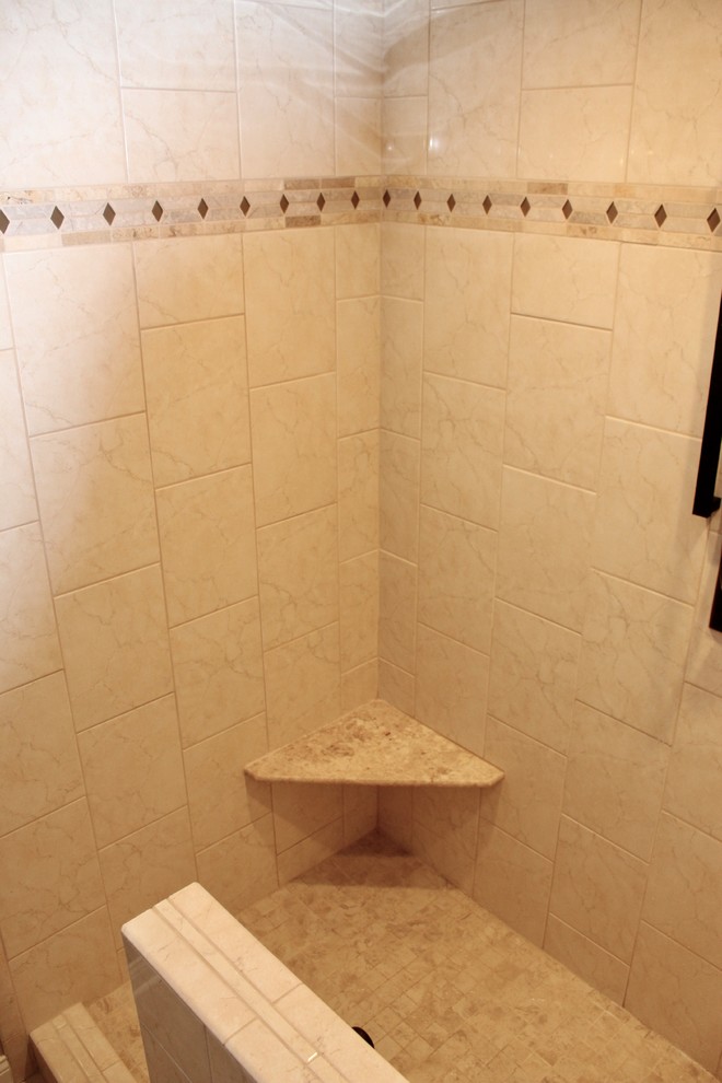 Bathroom with Custom-built Walk-in Shower - Traditional - Bathroom ...