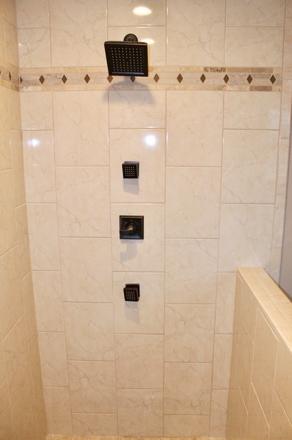 Bathroom with Custom-built Walk-in Shower - Traditional - Bathroom ...