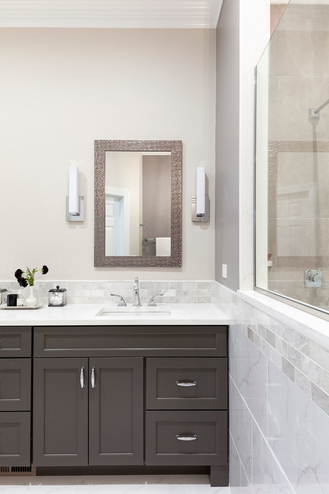 Bathroom with High Ceilings - Bathroom - Chicago - by Suran Built | Houzz