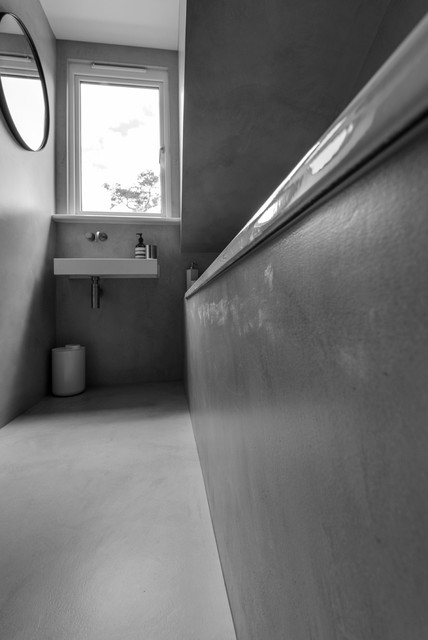 Beton Cire Contemporary Bathroom / Walk-in Shower Design - Contemporary ...