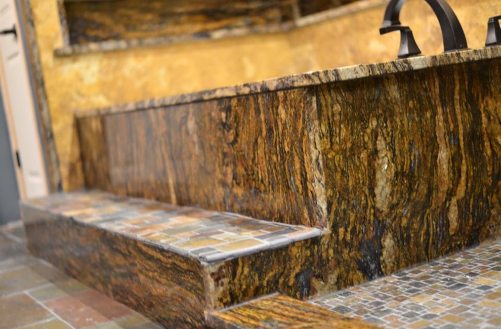 Blue Fire Granite Bathroom - Craftsman - Bathroom - Dallas - by Granite ...