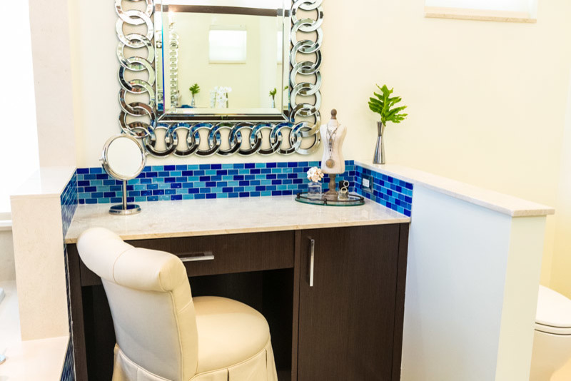 Blue Glass Spa Master Bath - Contemporary - Bathroom - Miami - by ...