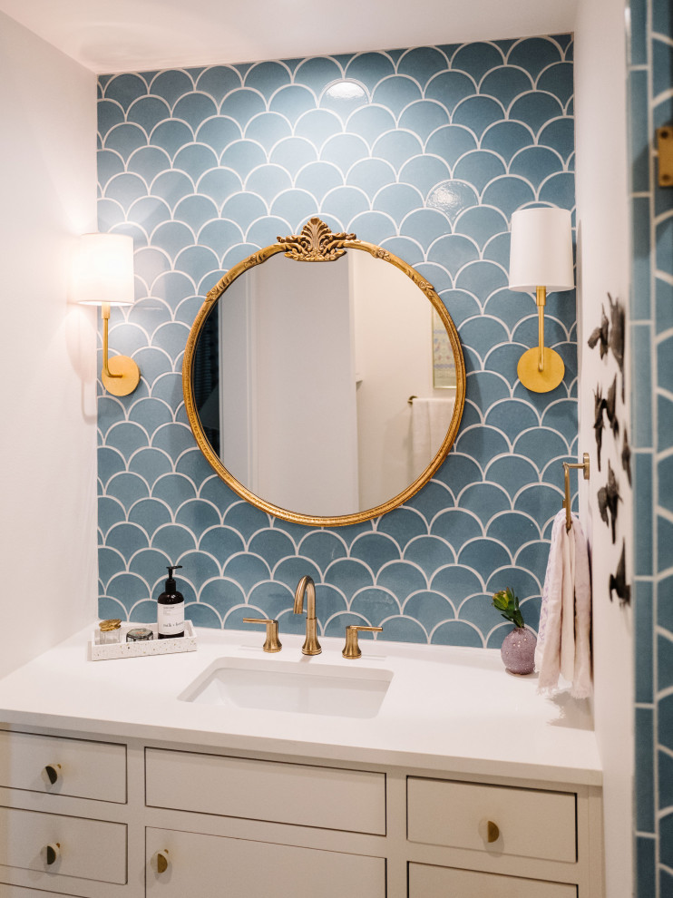 Blue Ogee Drop Bathroom - Beach Style - Bathroom - Austin - by Fireclay ...