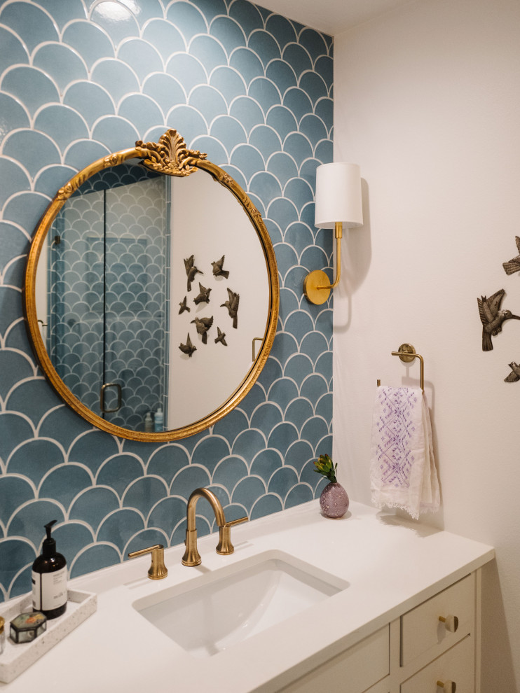 Blue Ogee Drop Bathroom - Beach Style - Bathroom - Austin - by Fireclay ...