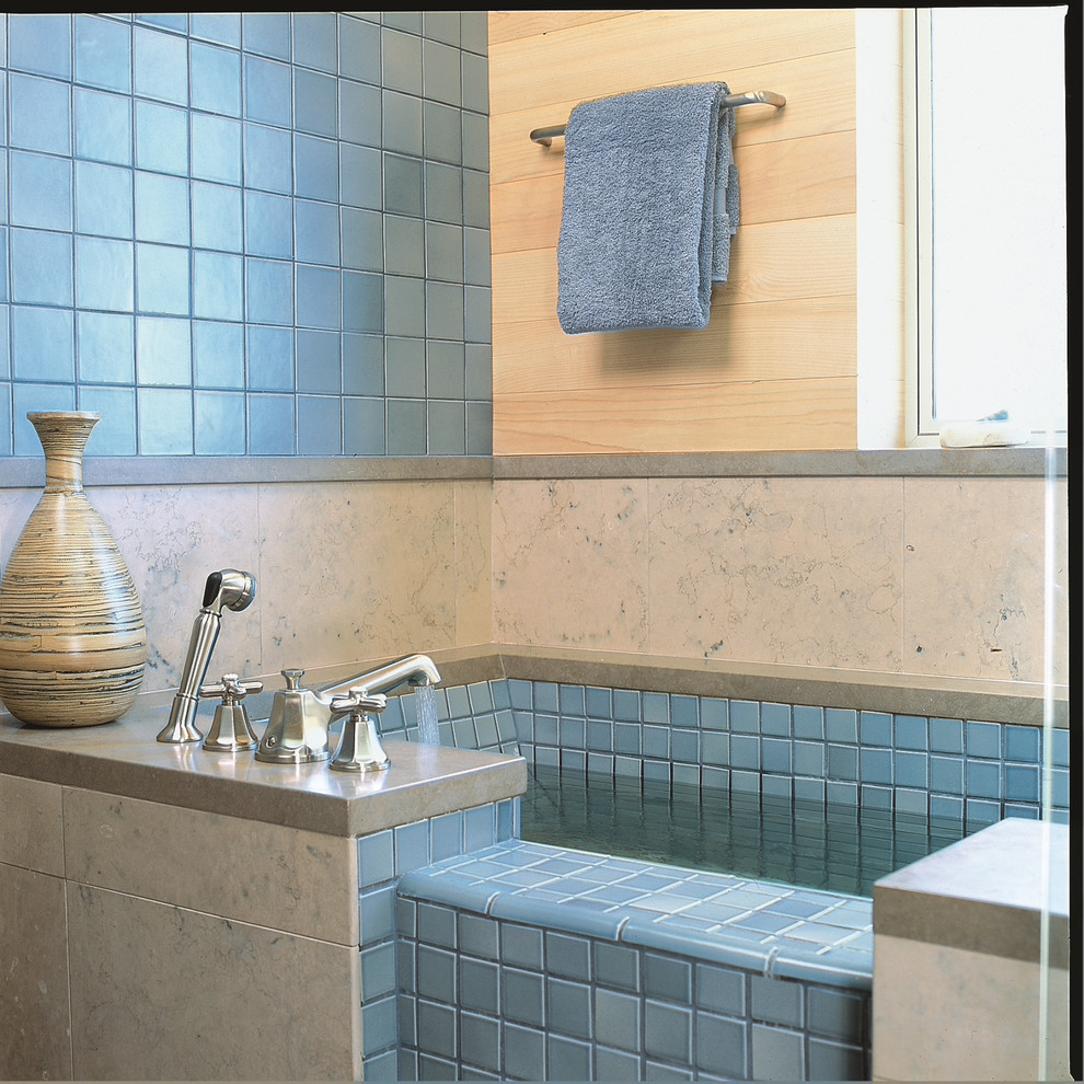 Blue tile soaking tub - Traditional - Bathroom - San Francisco - by ...