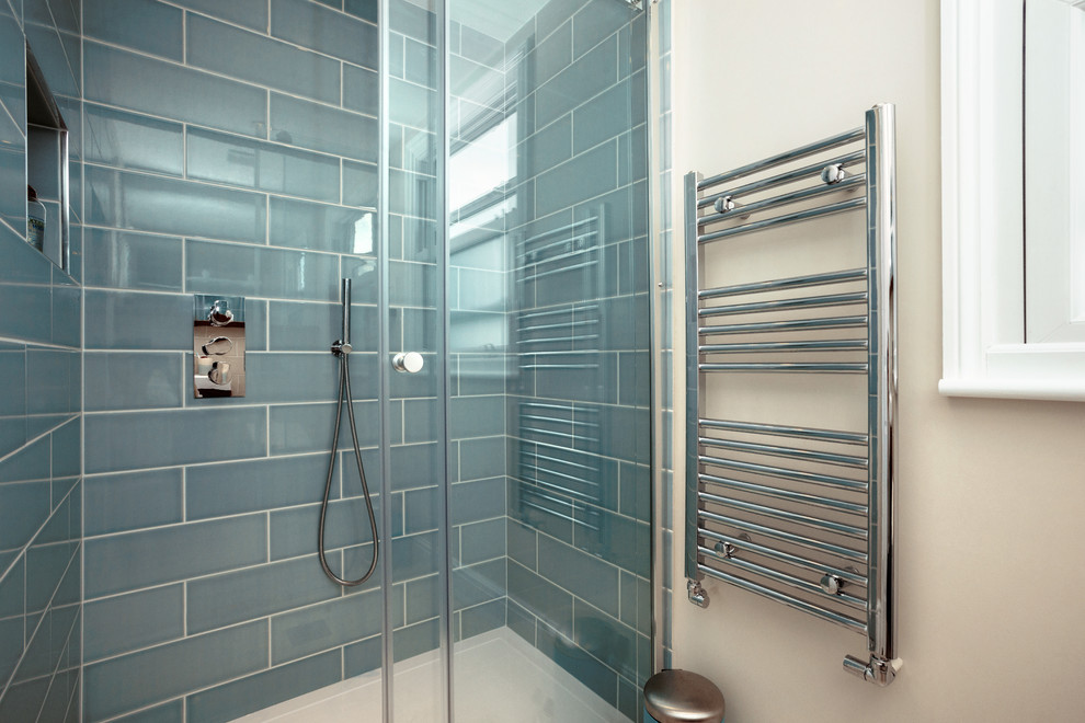 Blue Tiled Shower - Contemporary - Bathroom - London - by User | Houzz