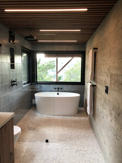 Board form tile bathroom - Modern - Bathroom - Orange County - by Walls ...