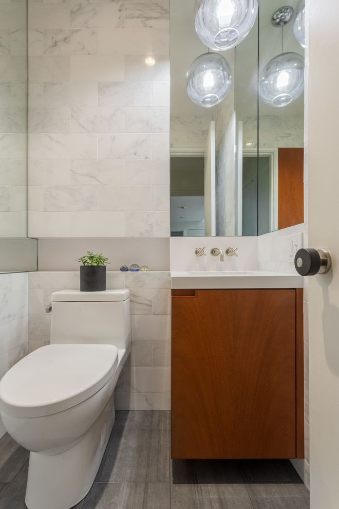 Boston triple bath - Midcentury - Bathroom - Boston - by Mark Lawton ...