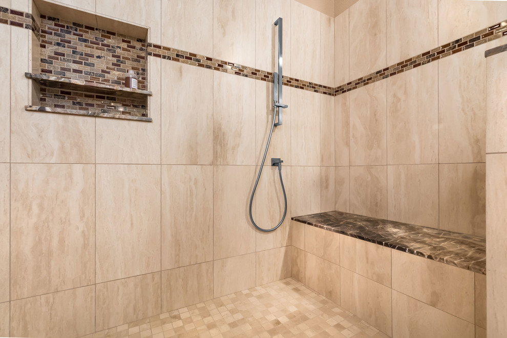Built-In Shower Bench With Tile Details - Contemporary - Bathroom - San ...