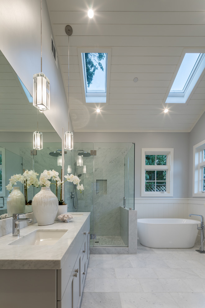 CALACATTA BORGHINI SUPREME HONED - Transitional - Bathroom - San ...