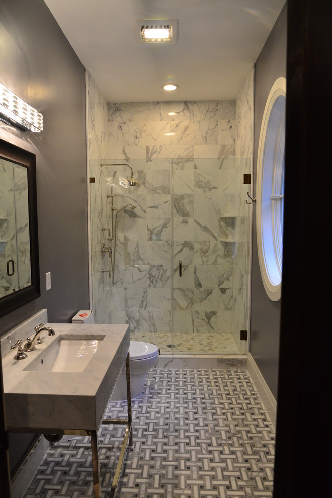 calacatta gold stone shower - Contemporary - Bathroom - DC Metro - by ...