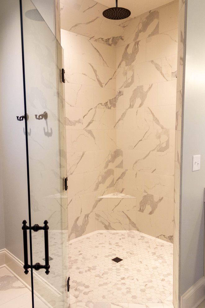 Calacatta Porcelain Shower Tile - Bathroom - Other - by Exact Tile | Houzz