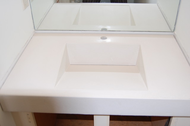Cast in place concrete counters & Ramp sink slot drain - Contemporary ...