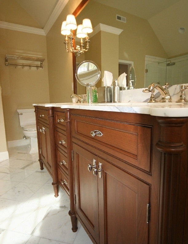 cherry vanity and dressing table - Traditional - Bathroom ...