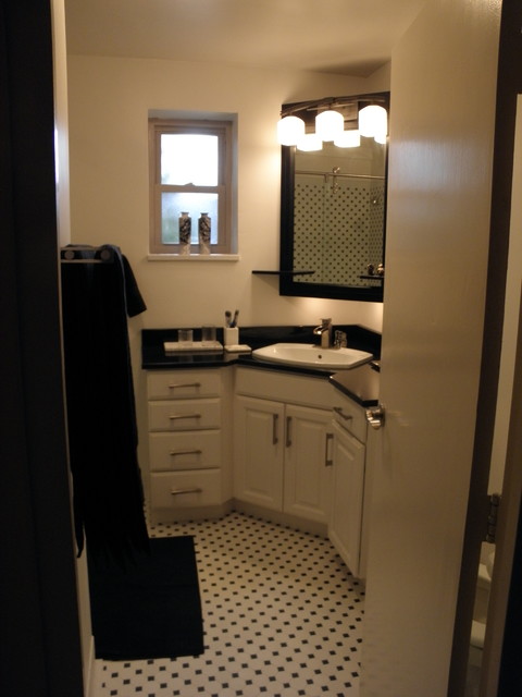 Classic Black & White Bath (Rose-Job) - Bathroom - Huntington - by ...