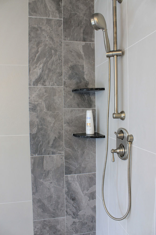 Classic: Marbleized Porcelain Tile - Traditional - Bathroom - New York ...