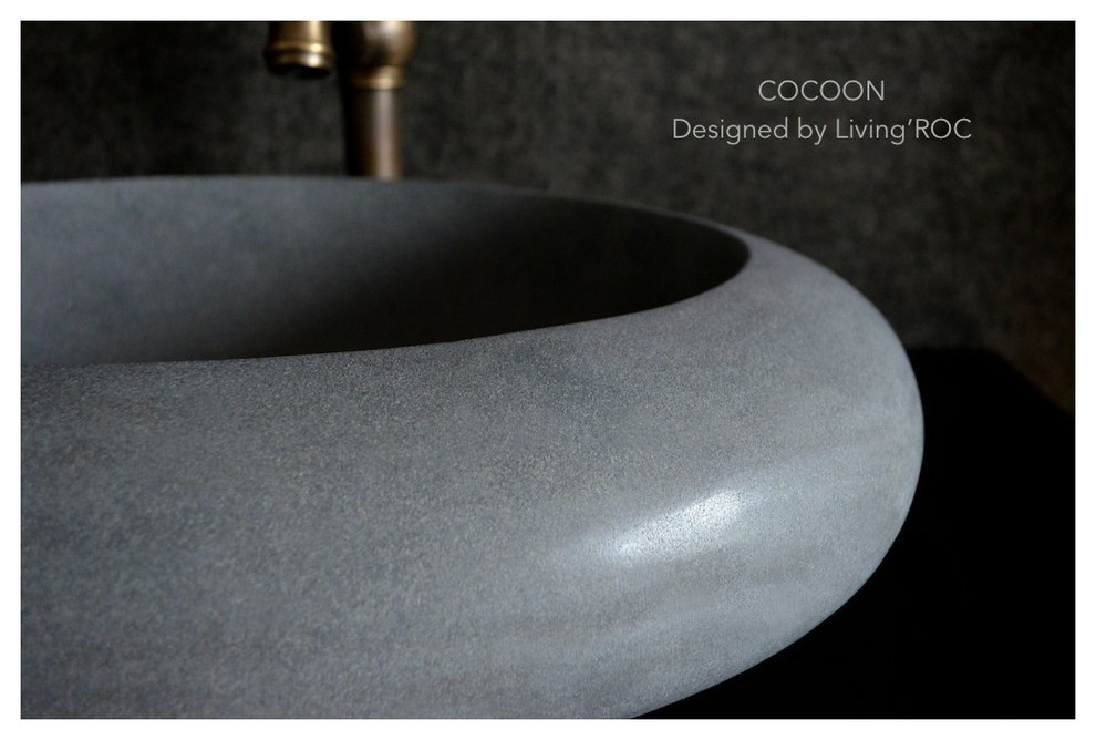 COCOON 19"x15"GRAY BASALT BATHROOM VESSEL SINK - Craftsman - Bathroom ...
