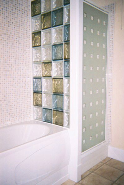 Colored Glass Blocks - Contemporary - Bathroom - Other | Houzz