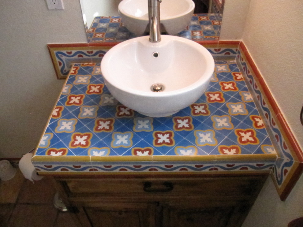 Colorful sink tiles - Mediterranean - Bathroom - Orange County - by ...