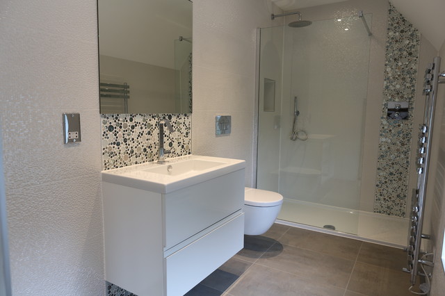 Combine separate bathrooms into two large shower rooms in a luxurious ...