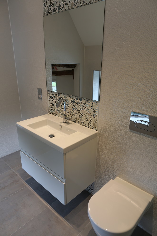 Combine separate bathrooms into two large shower rooms in a luxurious ...