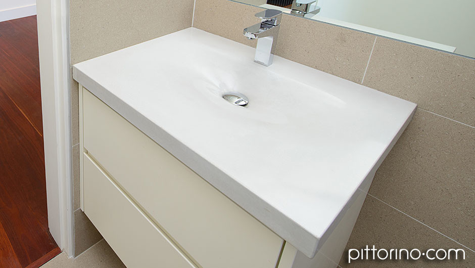 concrete vanity top with integral basin - Contemporary - Bathroom ...
