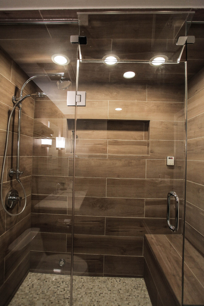 Contemporary Spa Shower with Heated Bench - Contemporary - Bathroom ...