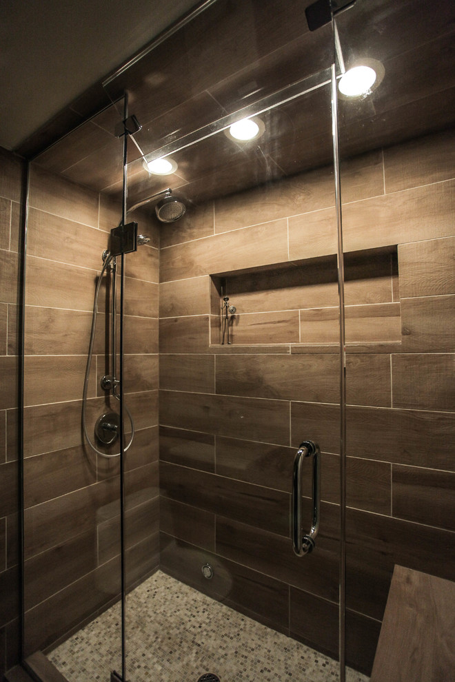 Contemporary Spa Shower with Heated Bench - Contemporary - Bathroom ...