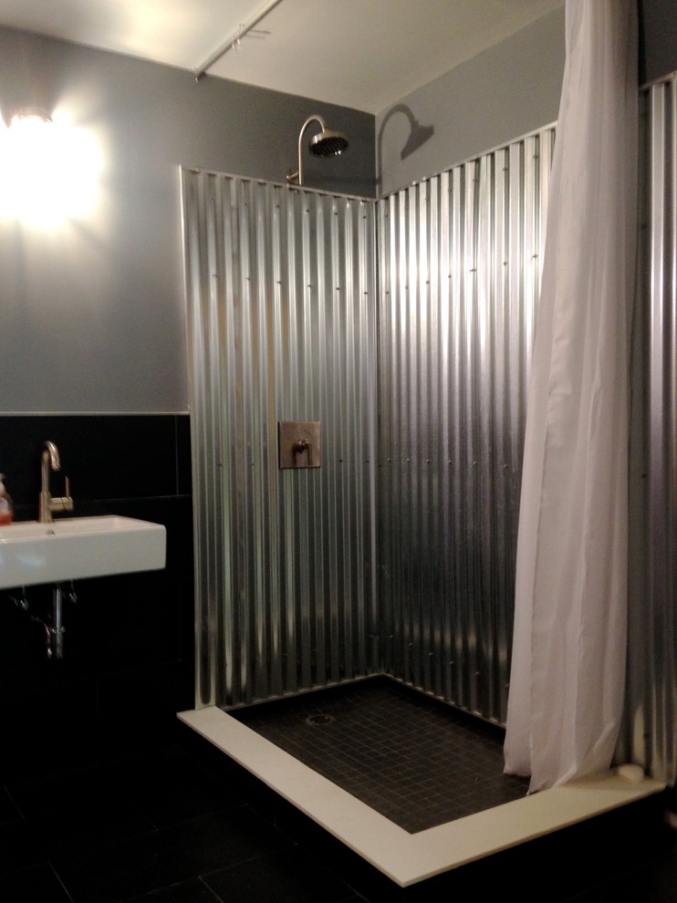 Corrugated Steel Shower - Industrial - Bathroom - Dallas - by Design ...