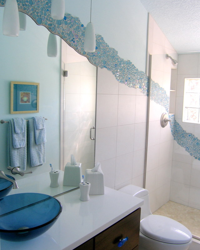 Custom Accent Tile Installation - Contemporary - Bathroom - Portland ...