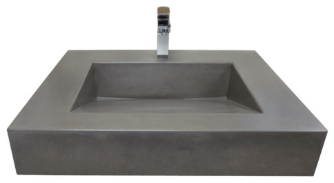 Custom Concrete Floating ADA Compliant Bathroom Sink - Contemporary ...