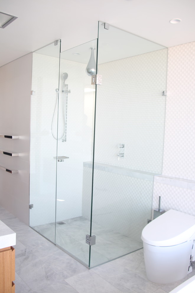 Custom Frameless 3 Panel Return/Corner Shower Screen - Coogee - Modern ...