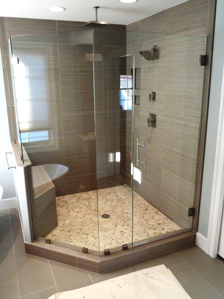 Custom Glass Neo Angle Shower Units Modern Bathroom Baltimore