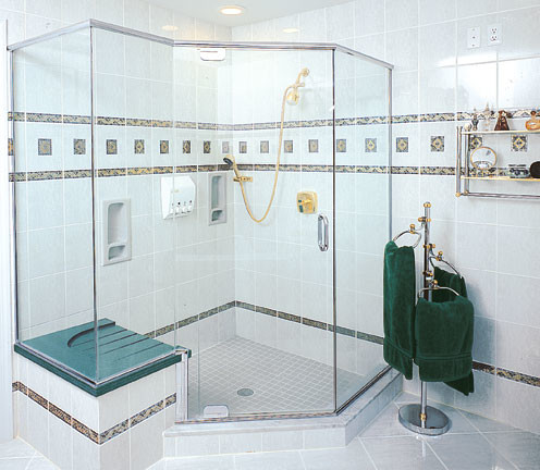 Custom Neo Angle Shower Enclosure - Traditional - Bathroom - New York ...
