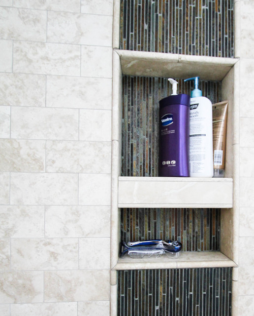 Custom Recessed Shower Shelf - Contemporáneo - Cuarto de baño ...