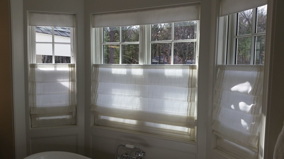 Custom Roman shades - Transitional - Bathroom - Boston - by Designs In ...
