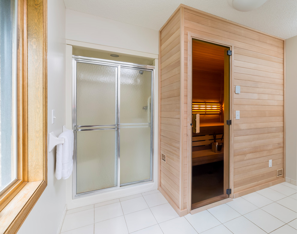 Custom Sauna Replaces Unused Jetted Tub - Bathroom - Minneapolis - by Finnleo Sauna | Houzz