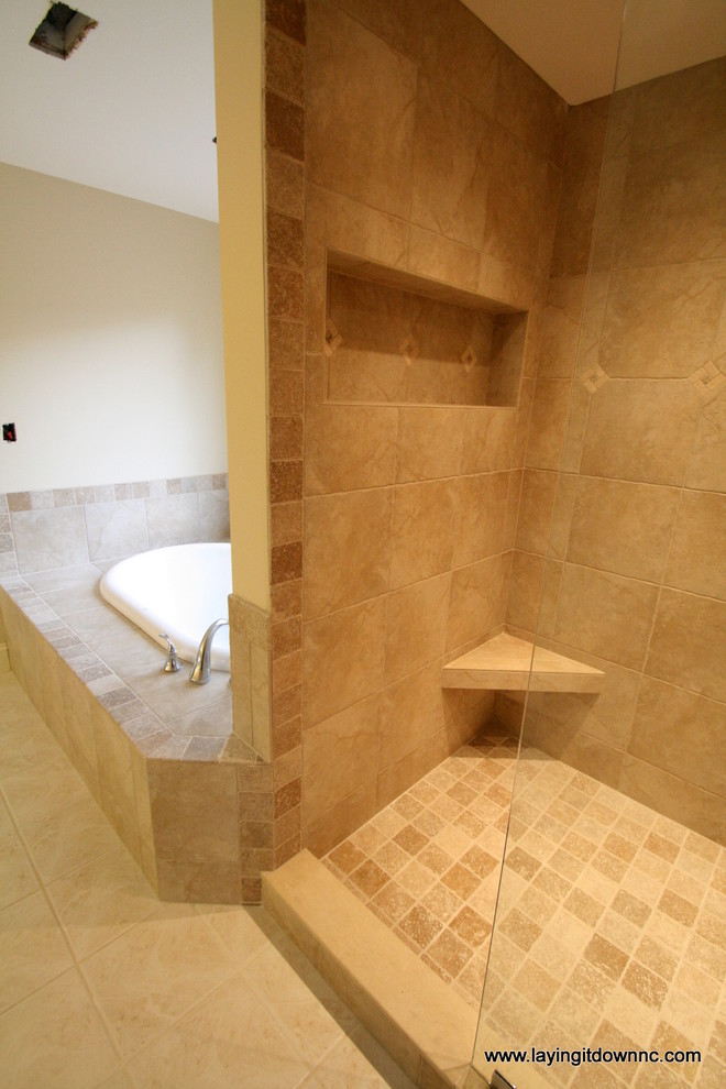 Custom Showers by Laying It Down - Contemporary - Bathroom - Charlotte ...